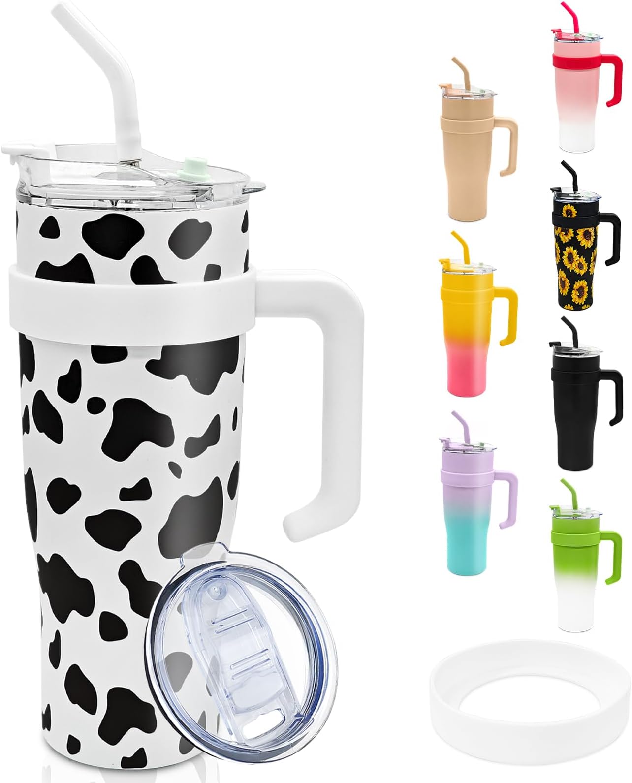 Amazon.com | Cow Print Tumbler, 40 Oz Tumbler with Handle and Straw ...