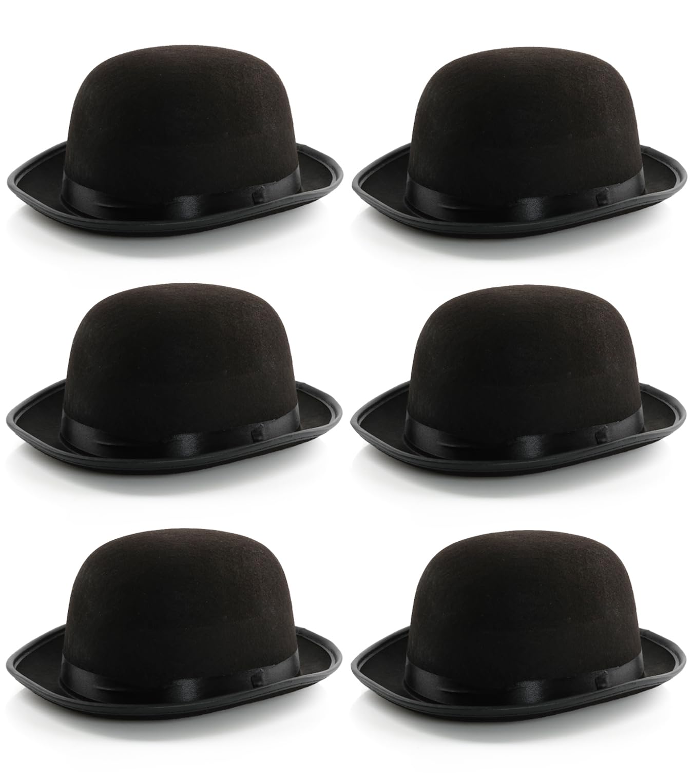 6 X BOWLER HATS FANCY DRESS ACCESSORY CAP BANKER CHAPLIN JOB LOT ...