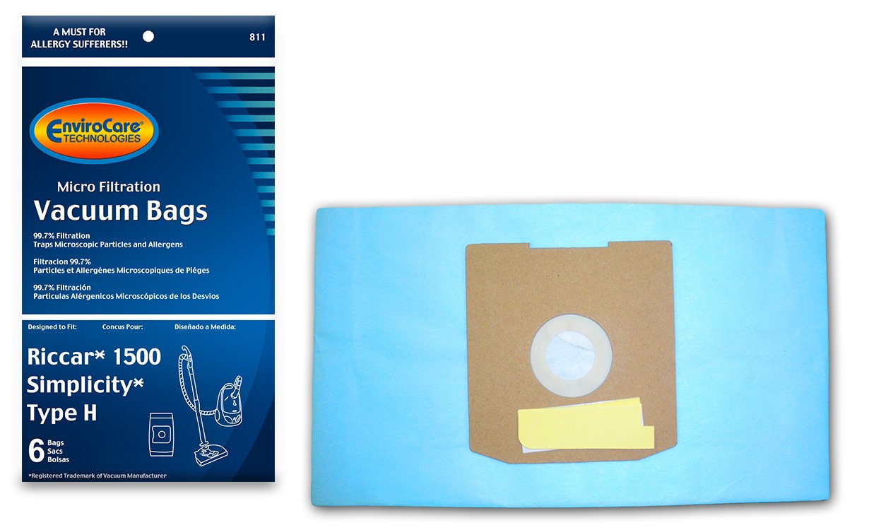 12 Riccar Simplicity Type H Vacuum Bags, Canister Vacuum Cleaners, S13L ...