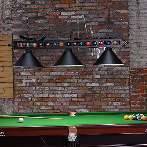 Wellmet 3 Light Billiard Pool Table Lights, 59″ Pool Table Lighting for ...