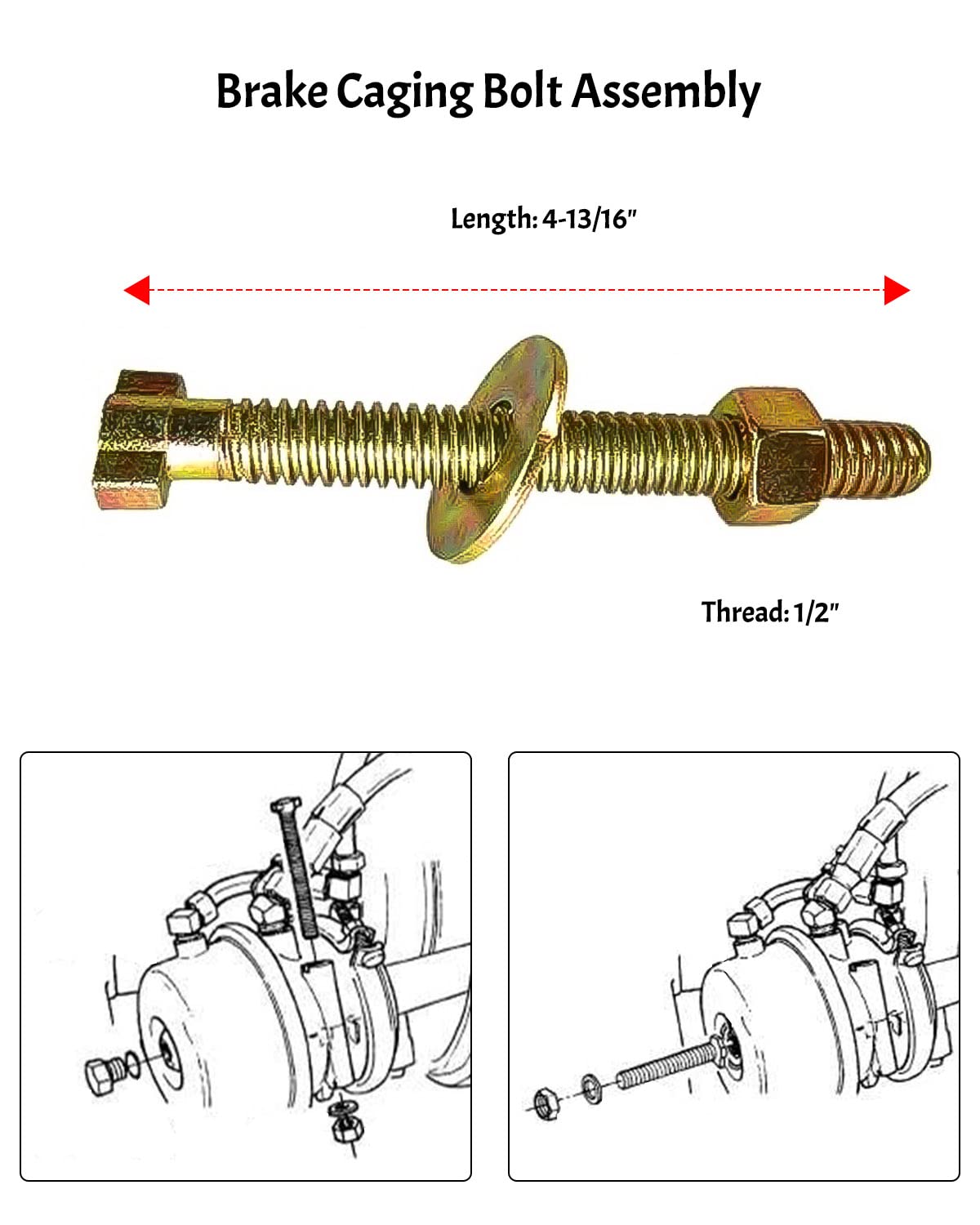 Snapklik.com : 2 Pack Of Brake Cage Bolt, Cagebolt Fit For Semi Truck ...