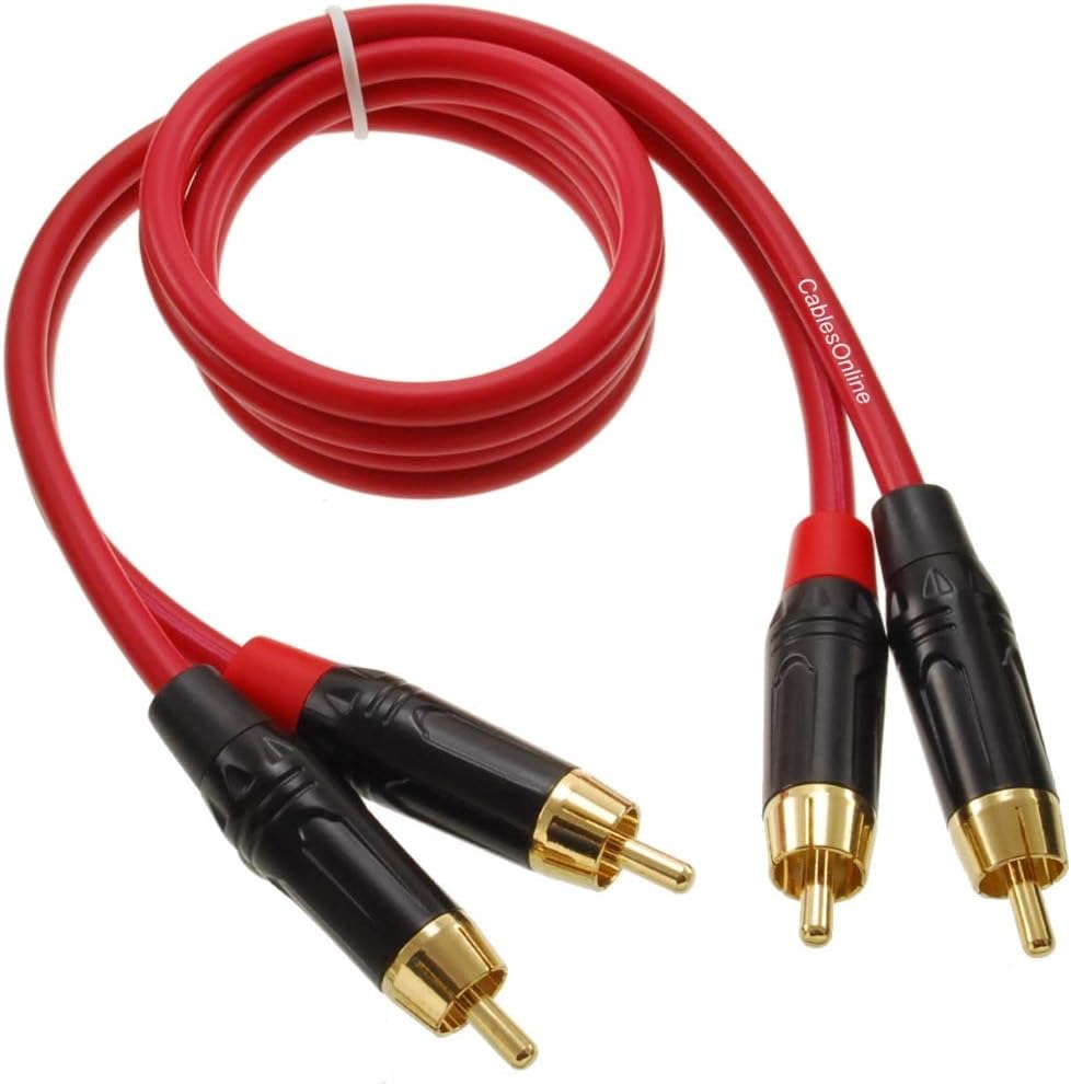 Amazon.com: CablesOnline, 2ft. Two-RCA Male to Two-RCA Male Gold-Plated ...