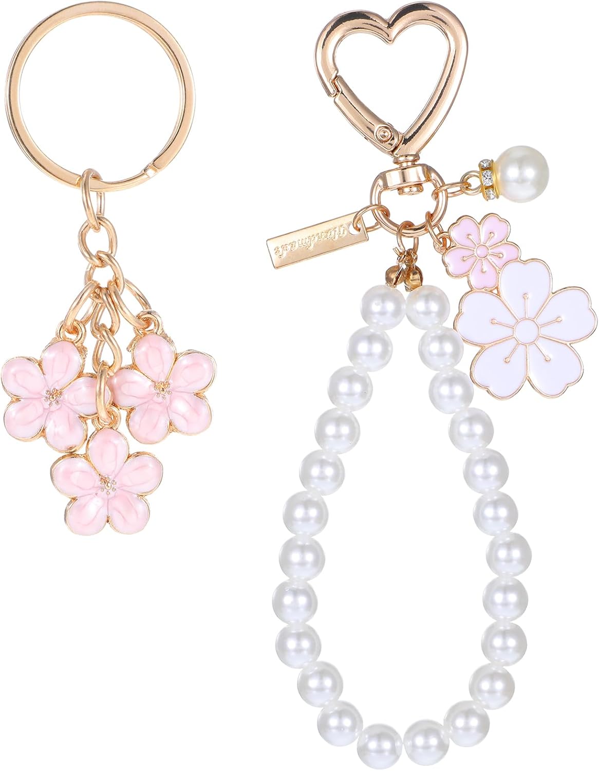 Xinjoduz 2 PCS Cute Coquette Wristlet Keychain for Women, Adorable Pink ...