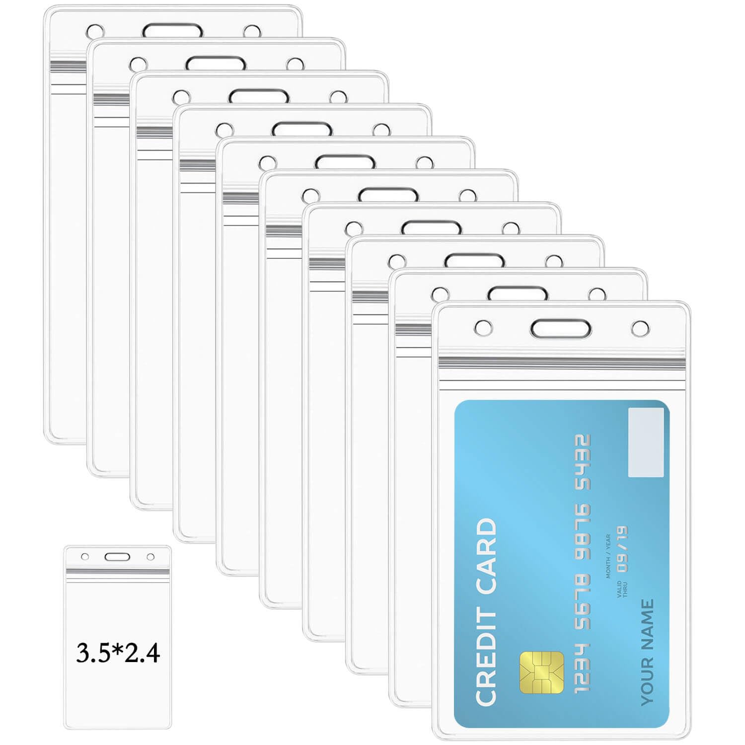 Amazon.com : 10 Pcs Vertical ID Badge Holder, Waterproof Name Tag ...