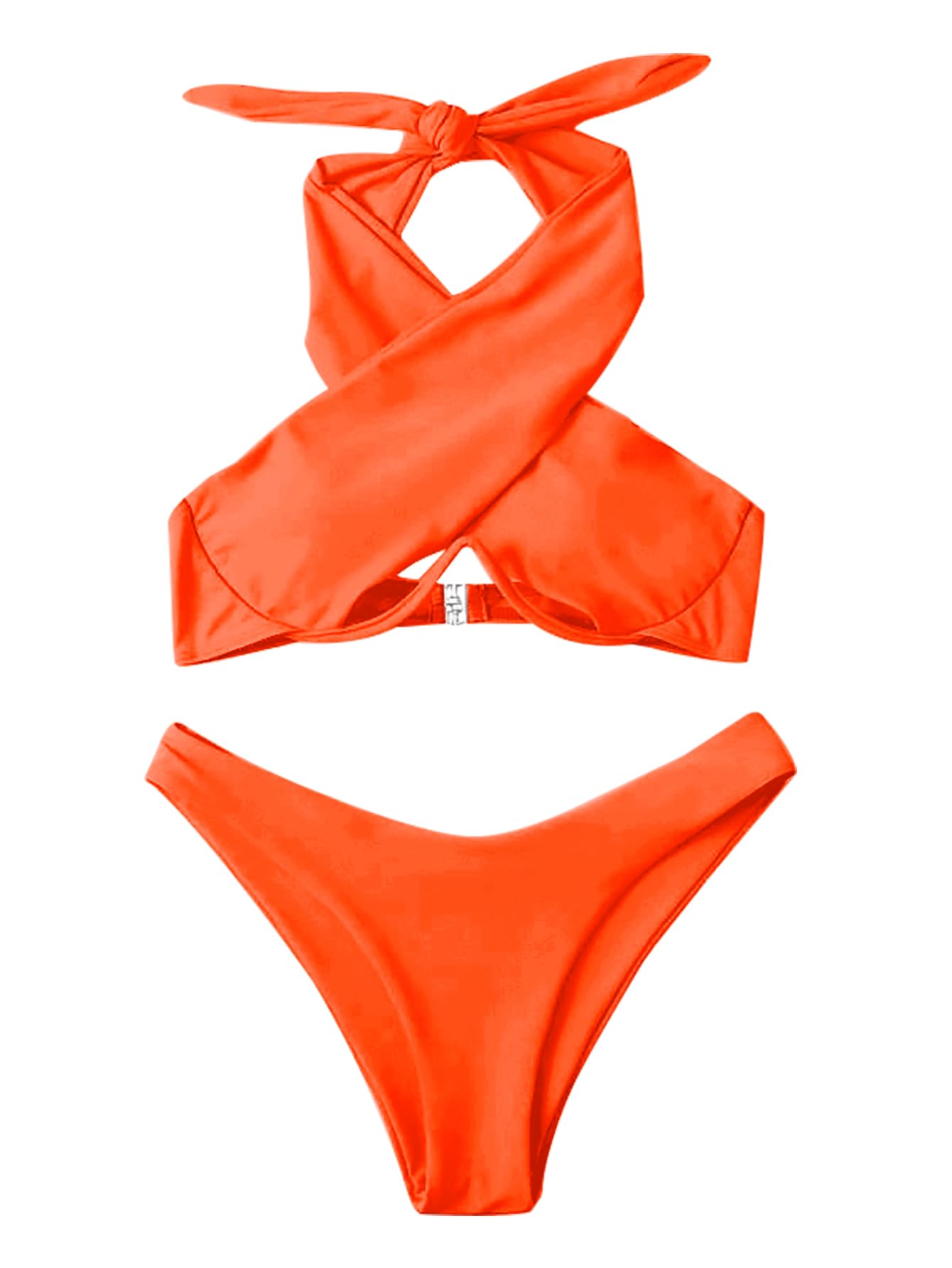 Snapklik.com : Sexy Cute Underwire Push Up Cutout Halter Criss Cross ...