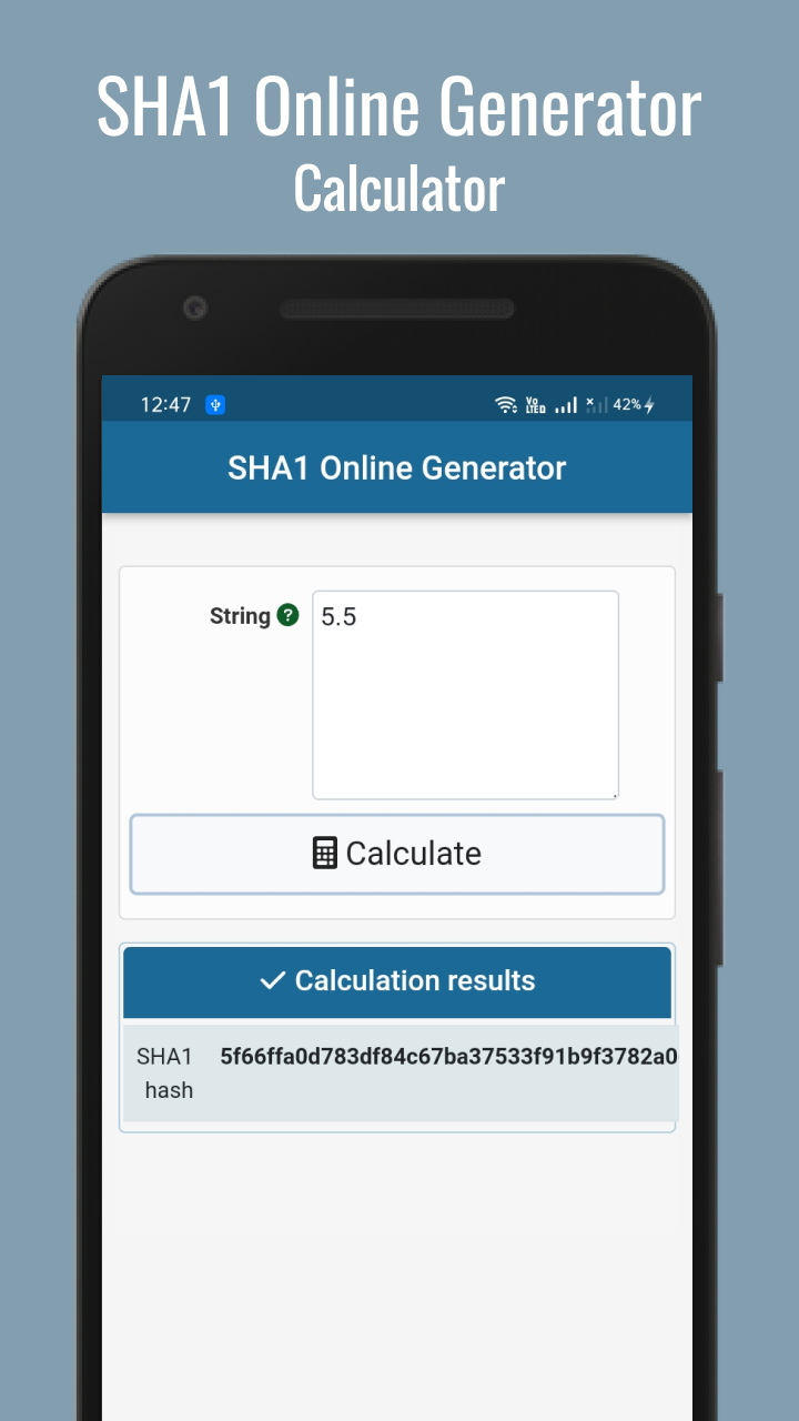 SHA1 Online Generator - App on Amazon Appstore