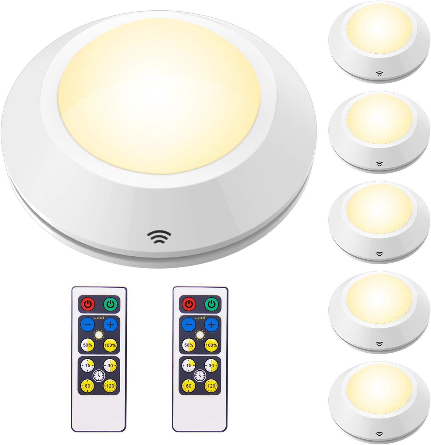 LED Wireless Puck Light, Led Lamp Push Tap Battery Powered Night Light ...