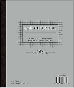 Amazon.com : ROARING SPRING Carbonless Lab Book with Numbered Sets, 4x4 ...