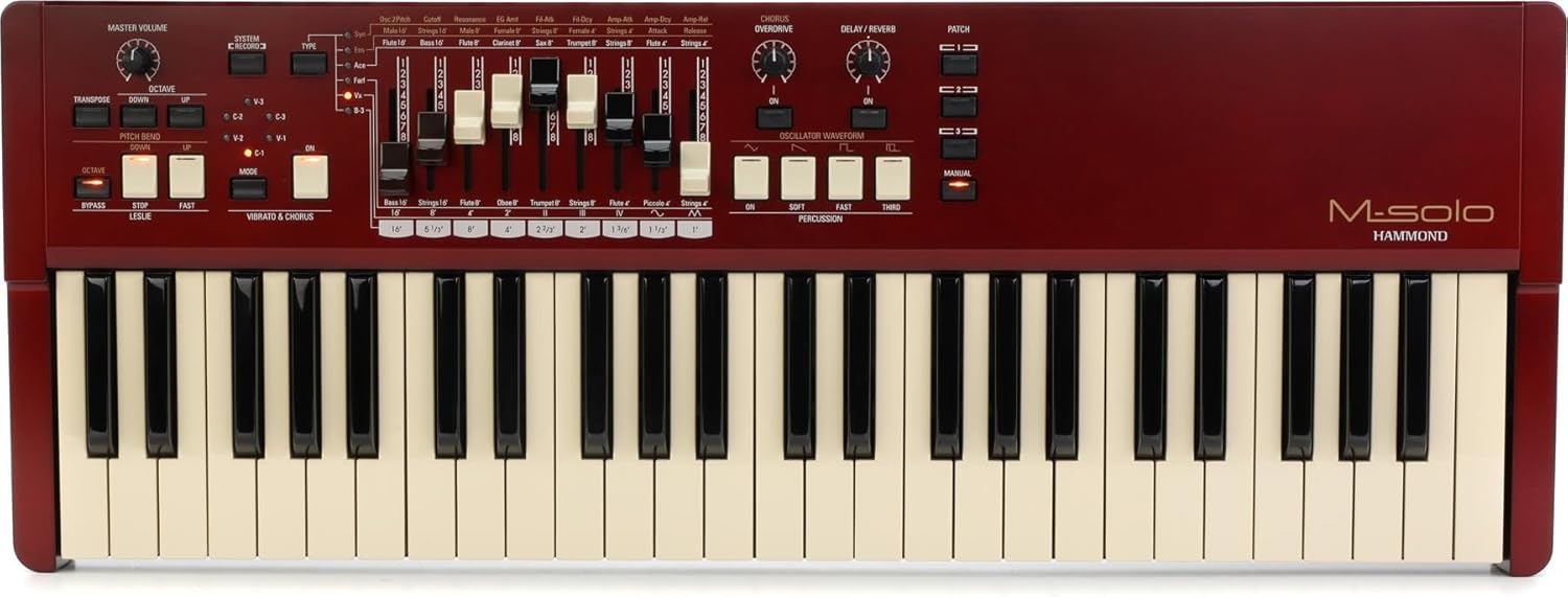 Amazon.com: Hammond M-Solo Portable Organ - Burgundy : Musical Instruments