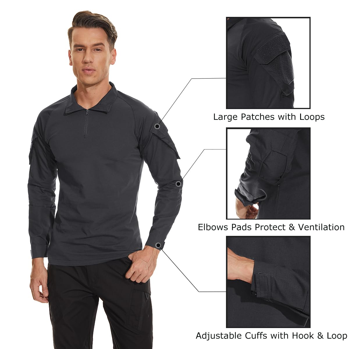 Snapklik.com : TACVASEN Mens Standard Tactical Combat Shirt Military T ...