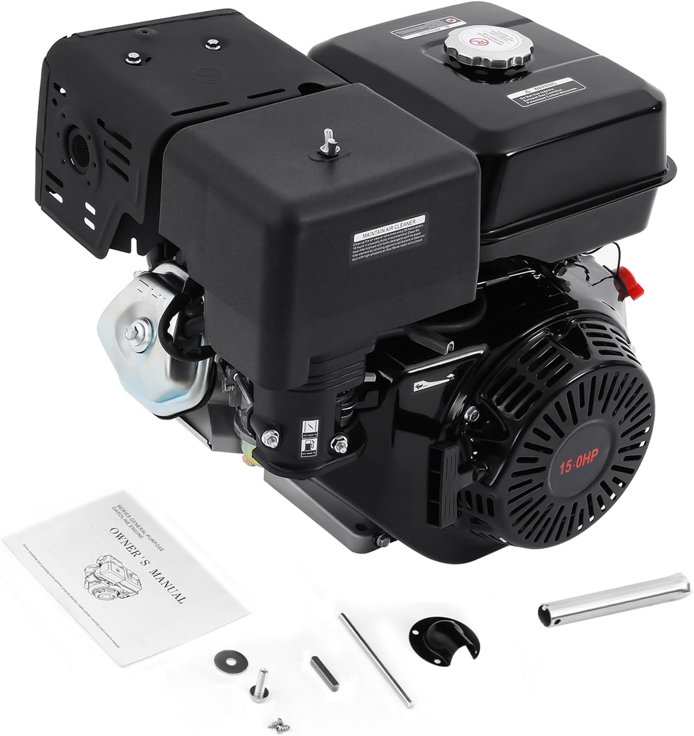 Amazon.com: GSHIOIO 4-Stroke Gas Engine, 420CC 15HP Go Kart Motor ...