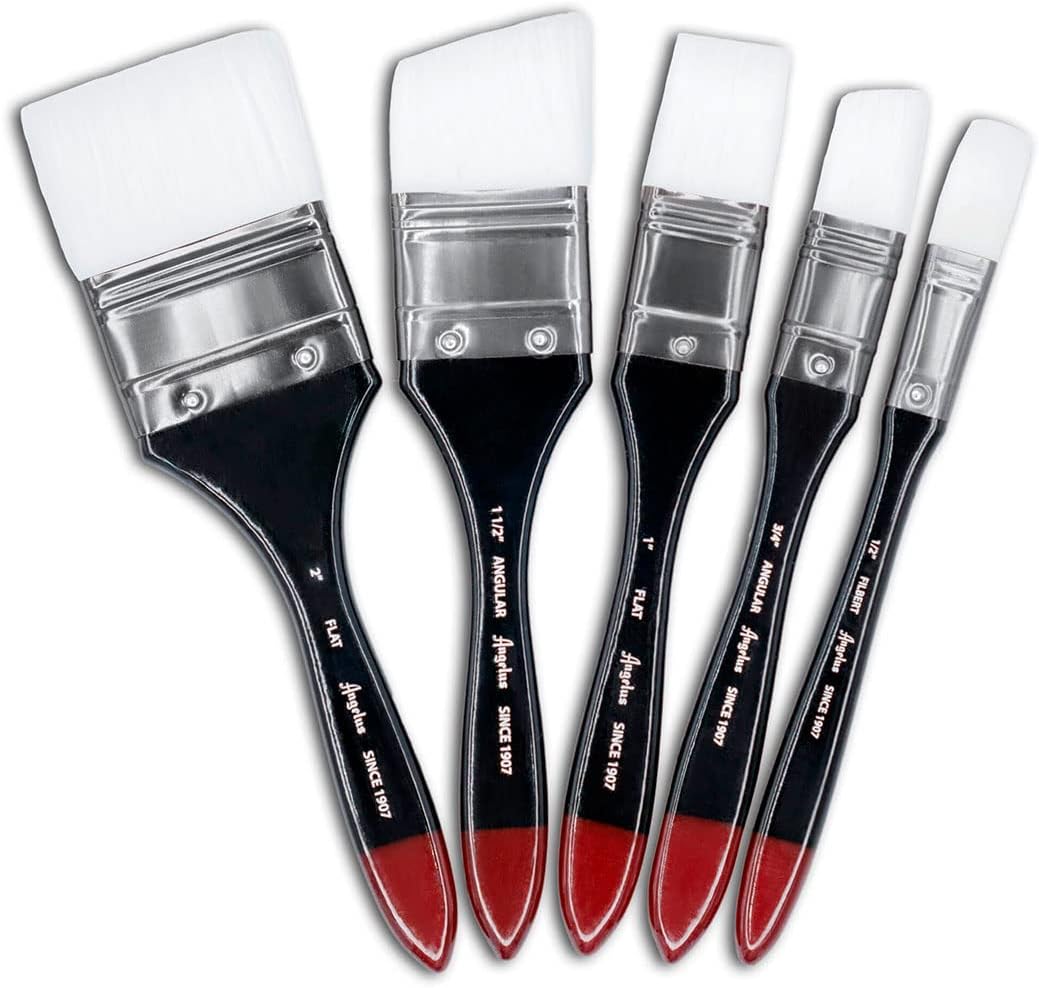 Amazon.com: 5 Pcs Wide Flat Paint Brushes, Art Brushes for Acrylic ...