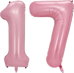 Amazon.com: GINZU Number 17 Balloon Pink 71 Foil Mylar Jumbo Giant Big ...