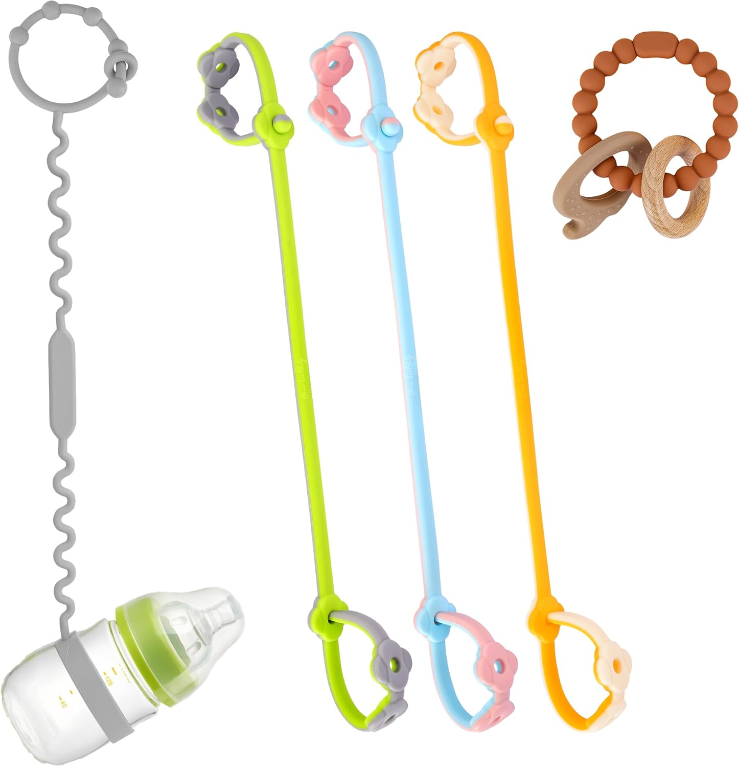 Amazon.com: The Baby Wey Toy Straps for Baby 5 Pieces, Silicone Toy ...