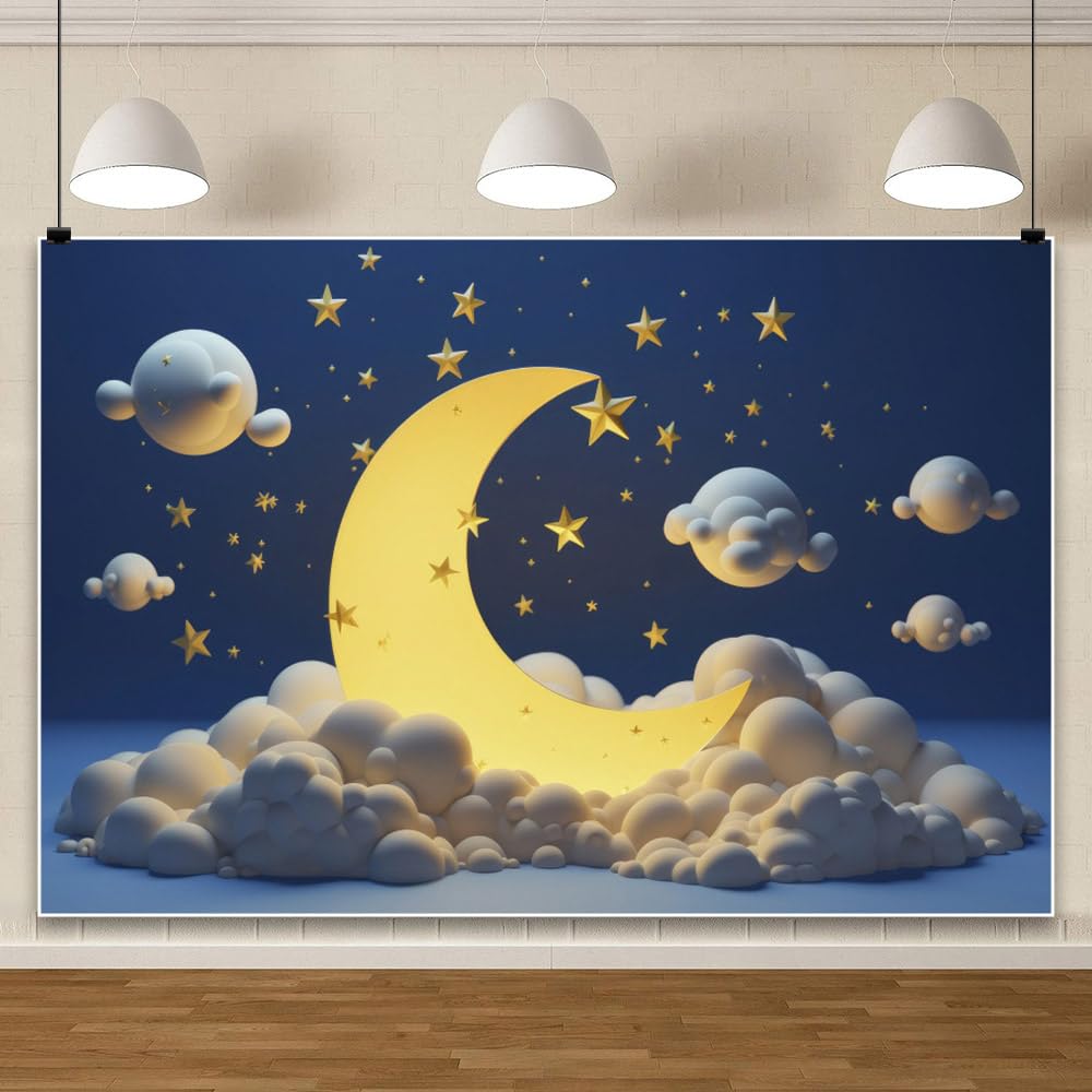 Crescent Moon And Stars Backdrop Celestial Wedding Theme Romance: Moon