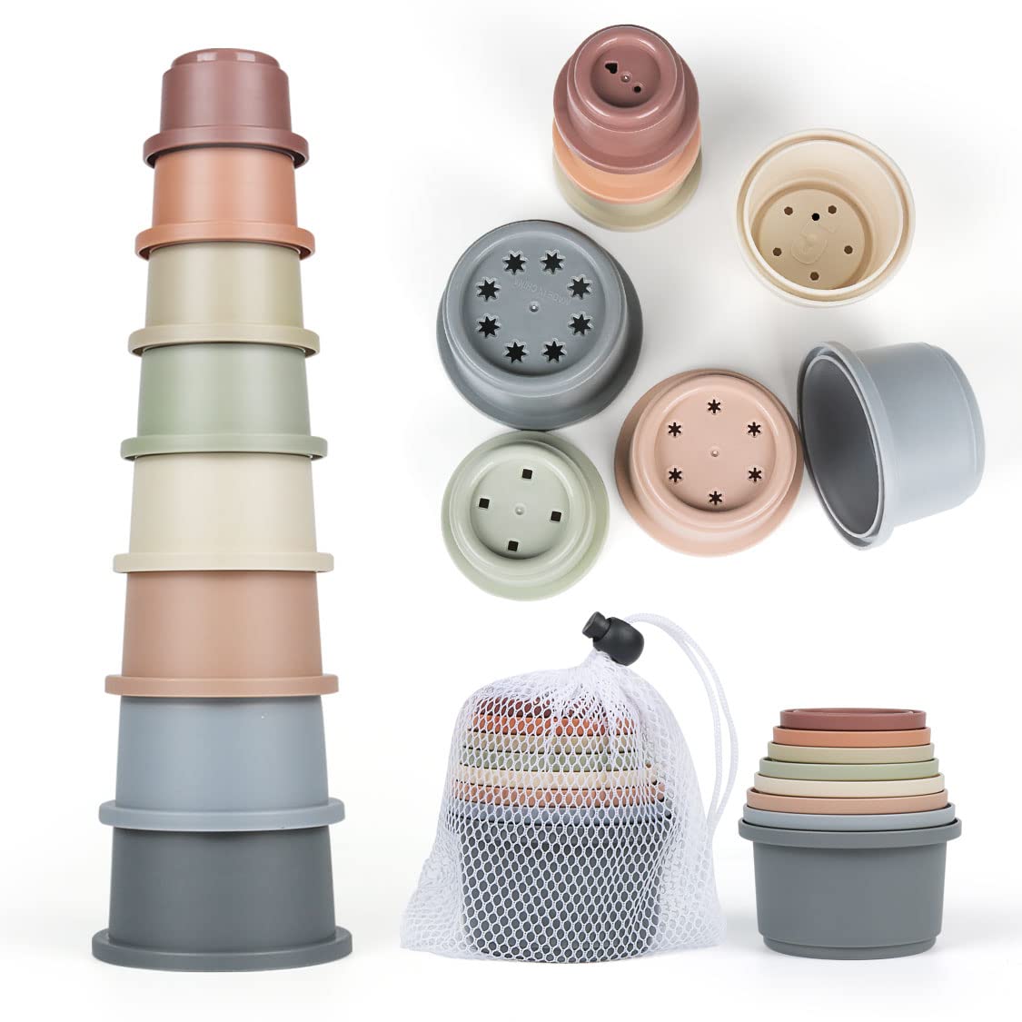 Amazon.com: SKYWHALE Stacking Cups Baby Toy 6-12 Months, Toddler ...