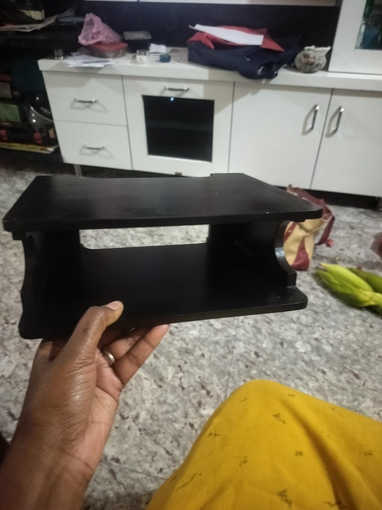 Engineered Wood Set Top Box Stand Wall Mount for Home Wall Shelf for ...