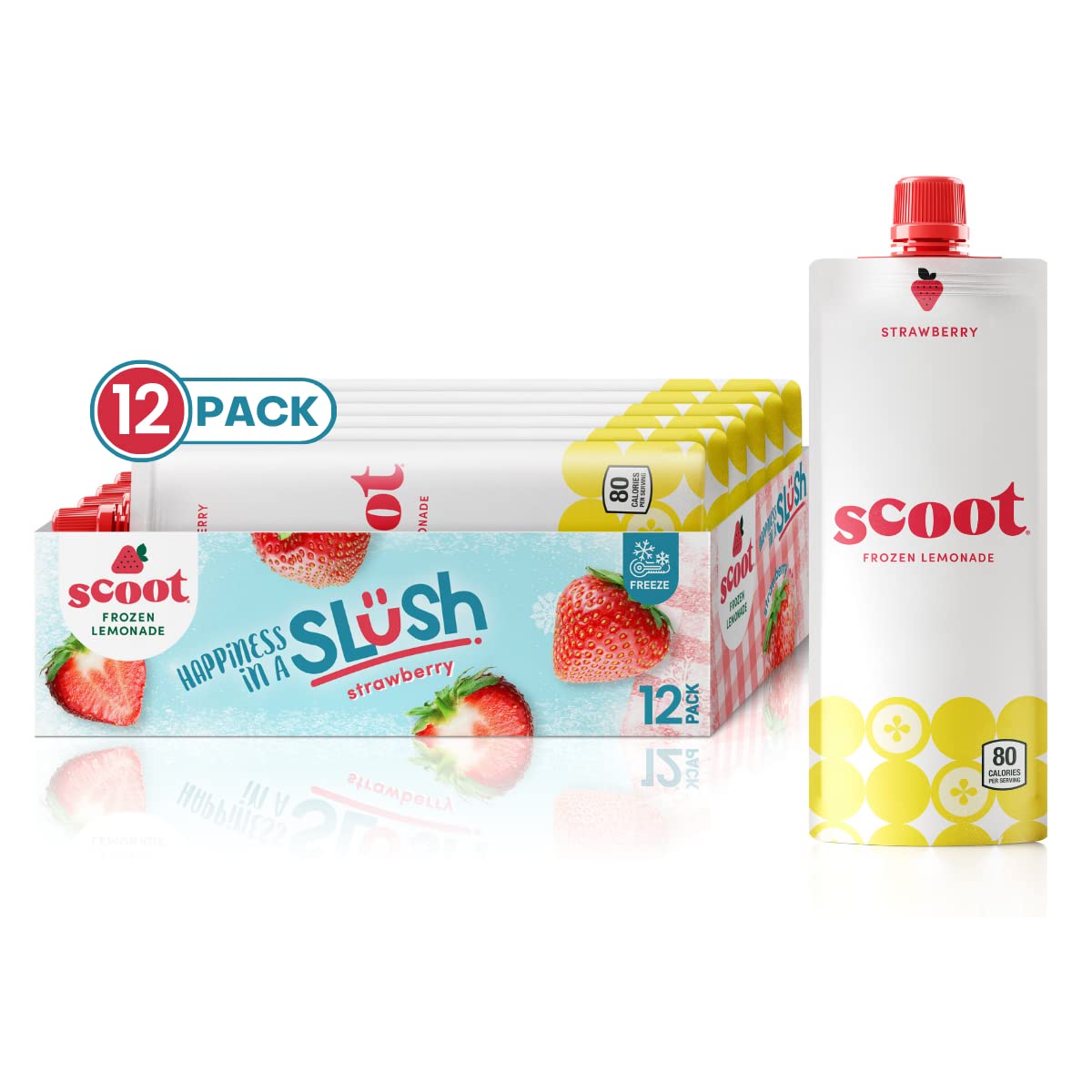 Amazon.com: Scoot Frozen Lemonade 12 Pack: Strawberry Flavor 12-3.25 ...
