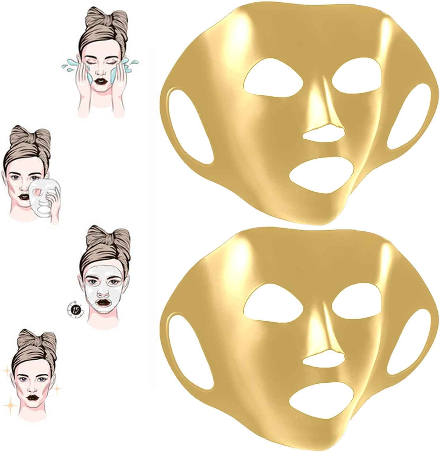 Amazon.com : Vivor Gold Silicone Reusable Eye Mask - Luxurious ...