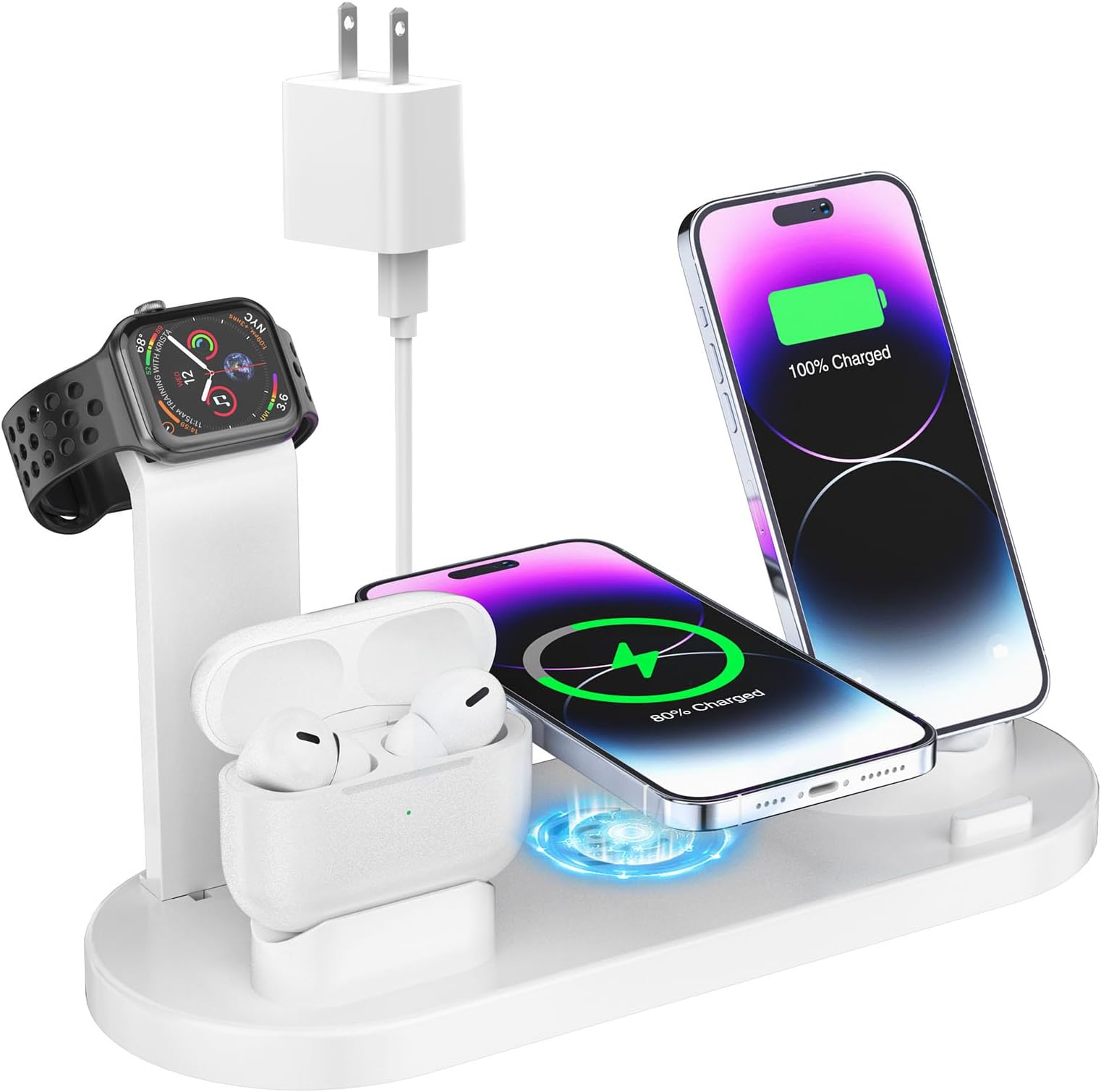 Portronics Freedom 4 Desktop Wireless Mobile Charger with QC Adapter ...