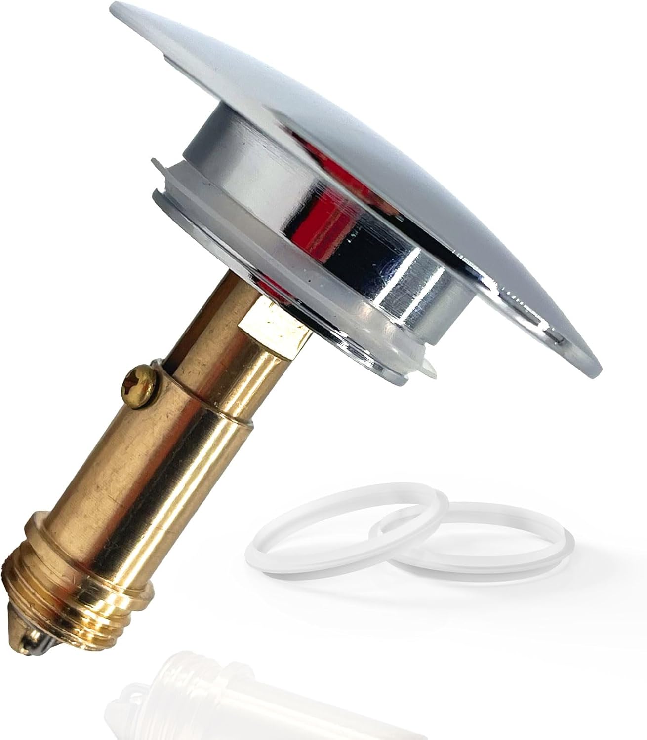 Pop Up Sink Plug Replacement 66mm Chrome Solid Brass, Click Clack Sink Plug, Sink Drain Plug ...