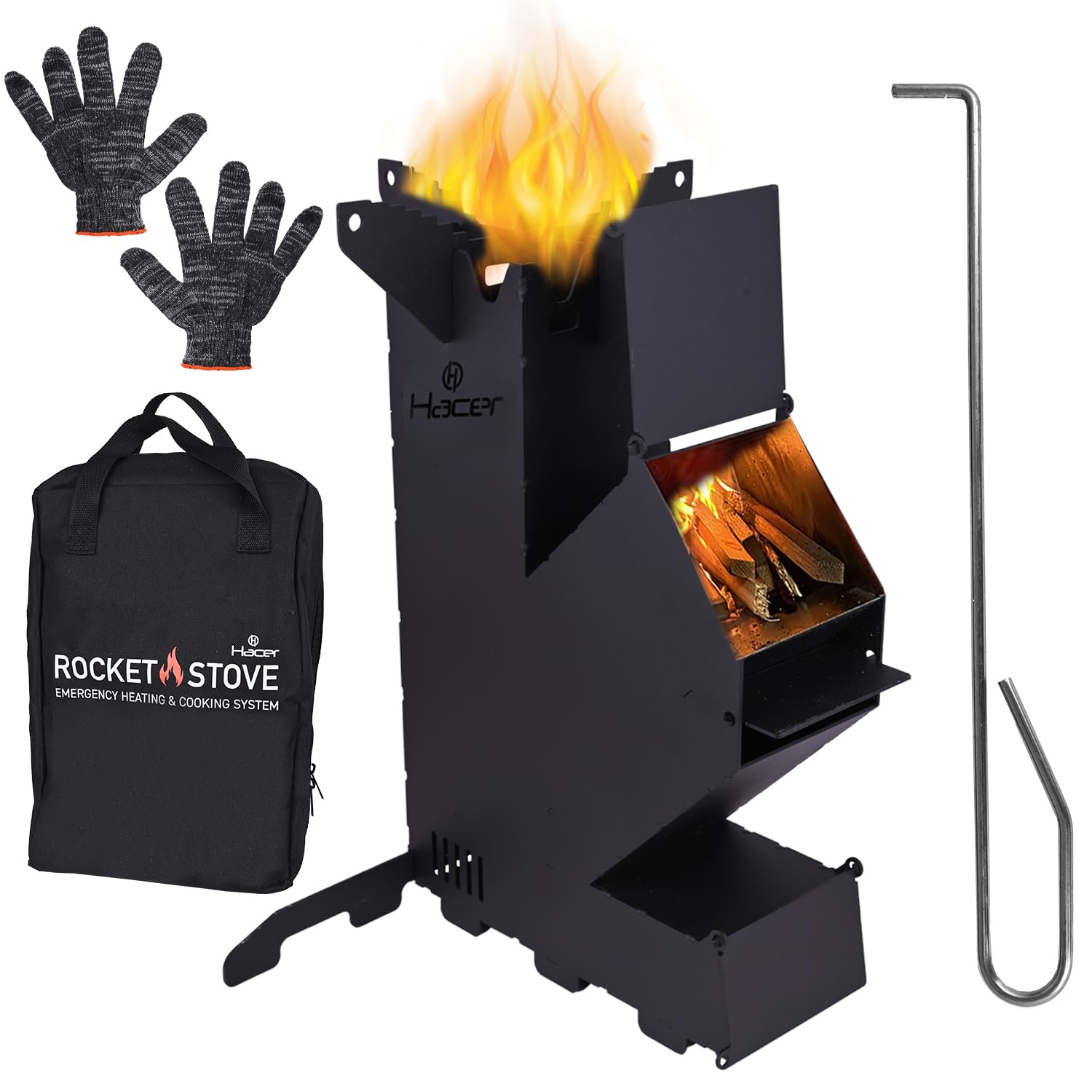 Buy Hacer Portable Rocket Stove Wood Mini Burning Chulha with Large ...