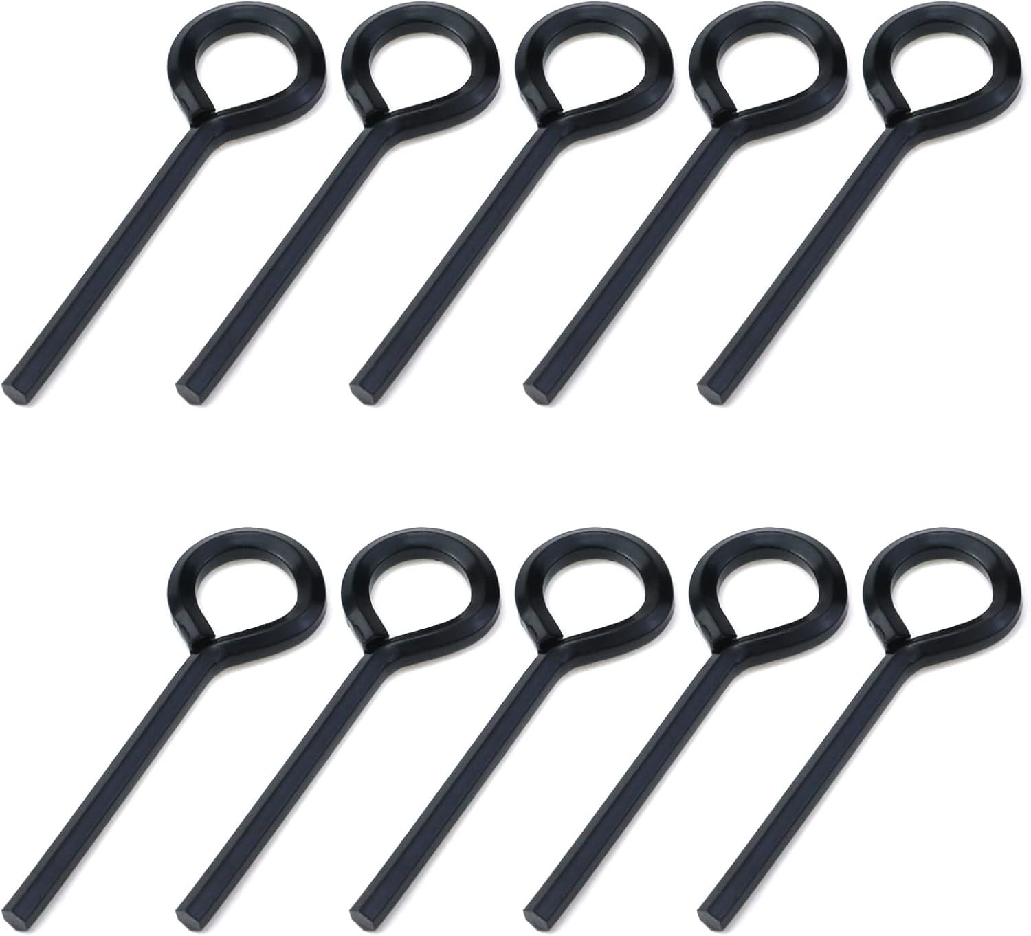 Dnyta 10 Pcs Solid Hex Dogging Keys with Full Loop 5/32 Black Hex Key ...