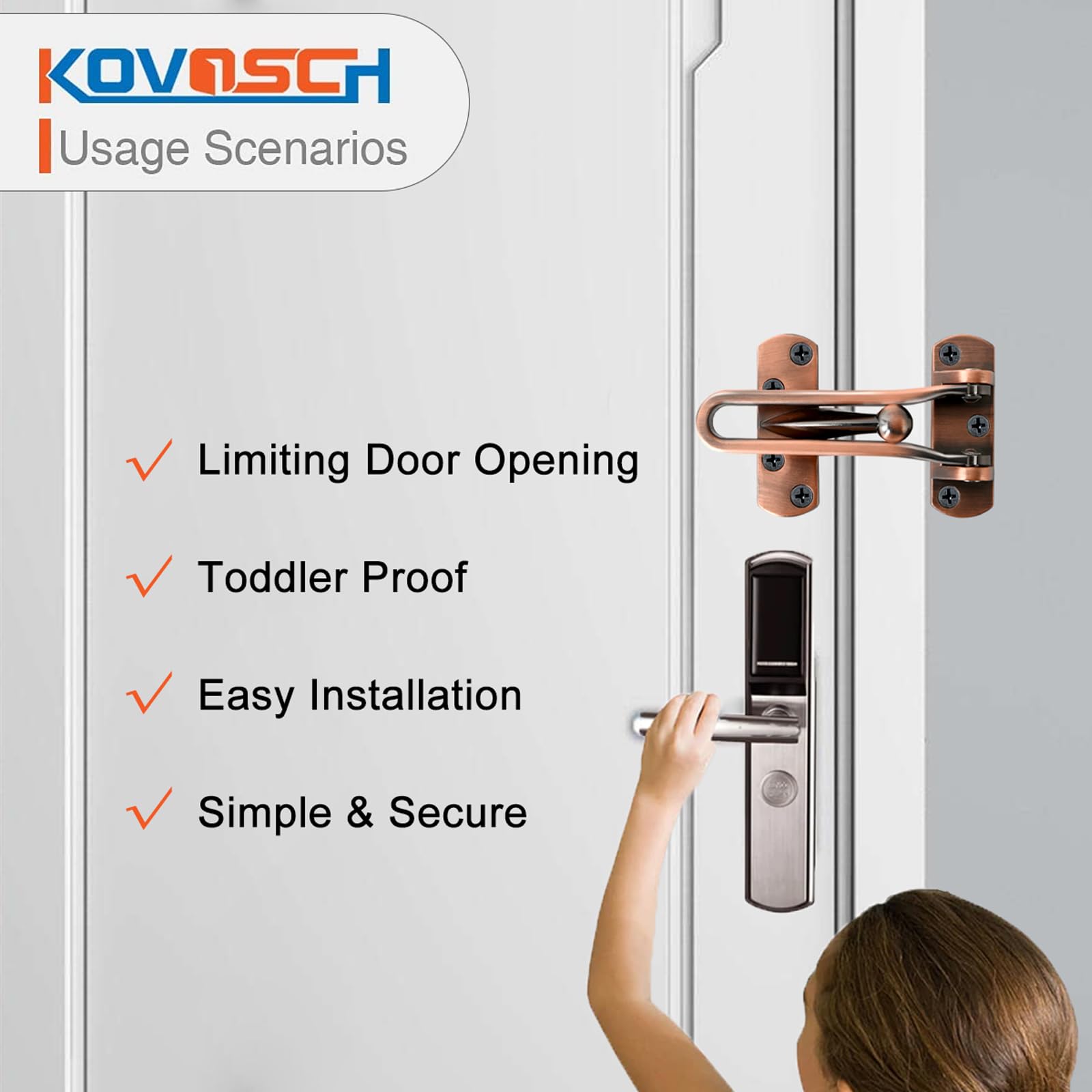 Snapklik.com : KOVOSCH 2 Pack Swing Bar Lock Oil Rubbed Bronze
