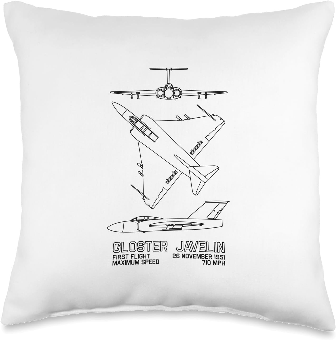 Amazon.com: Gloster Javelin British Jet Fighter Plane Blueprints Throw ...