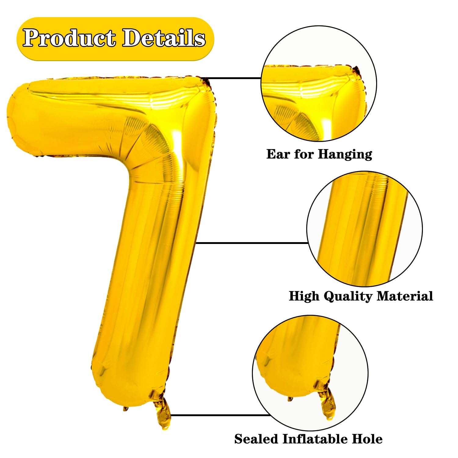 Snapklik.com : 40 Inch Gold Large Numbers Balloons 0-9, Giant Jumbo ...