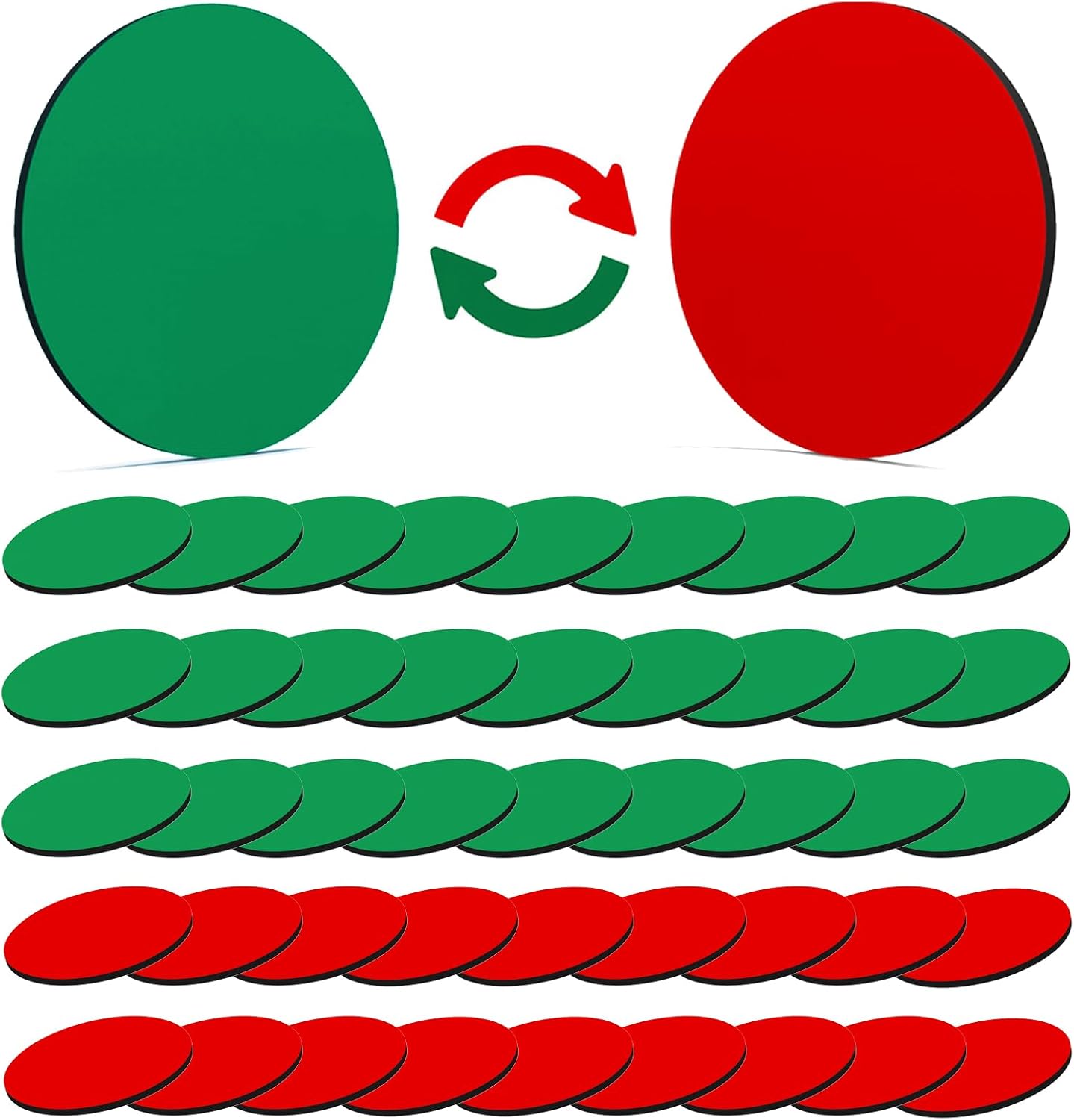 Amazon.com: 45 PCS Double-Sided Red-Green Magnets, 1.1" Reversible ...