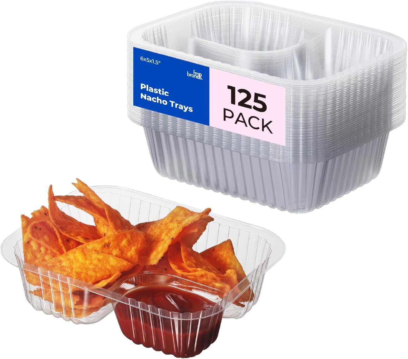 Amazon.com: Fit Meal Prep 125 Pack 12 oz Plastic Nacho Trays, 2 ...