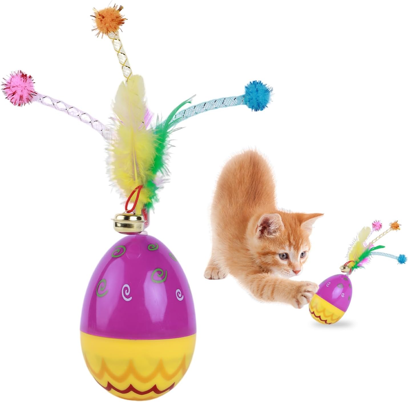 Amazon.com: direfly 2025 New Interactive Cat Feather Ball Toy Set - Cat ...