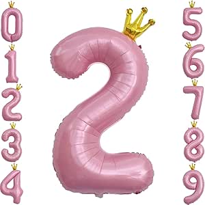 Amazon.com: T-Antrix Giant 40 Inch Pink Number 2 Balloon - 1 Count ...