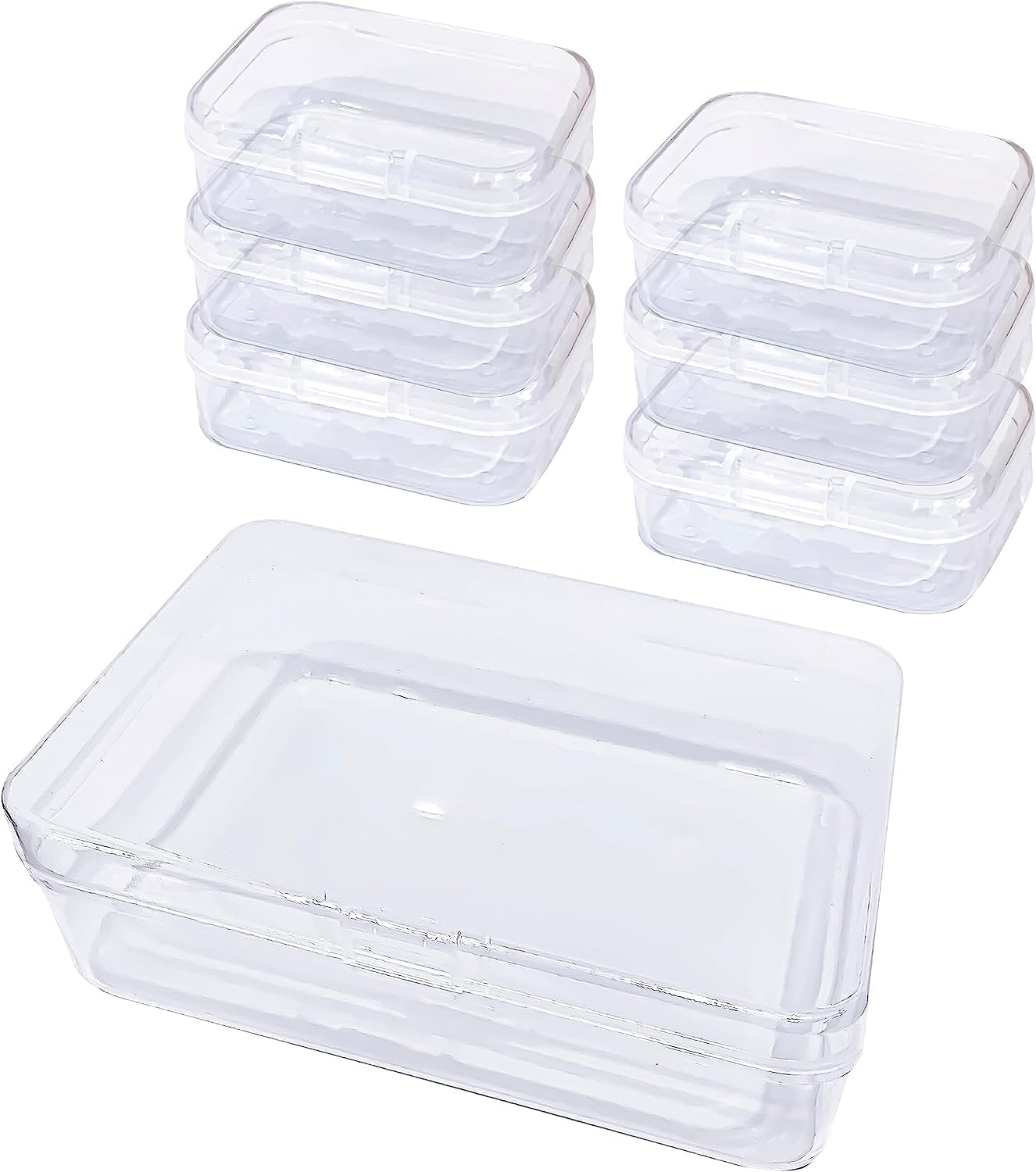 Amazon.com: Clear Plastic Beads Storage Containers Empty Mini Storage ...