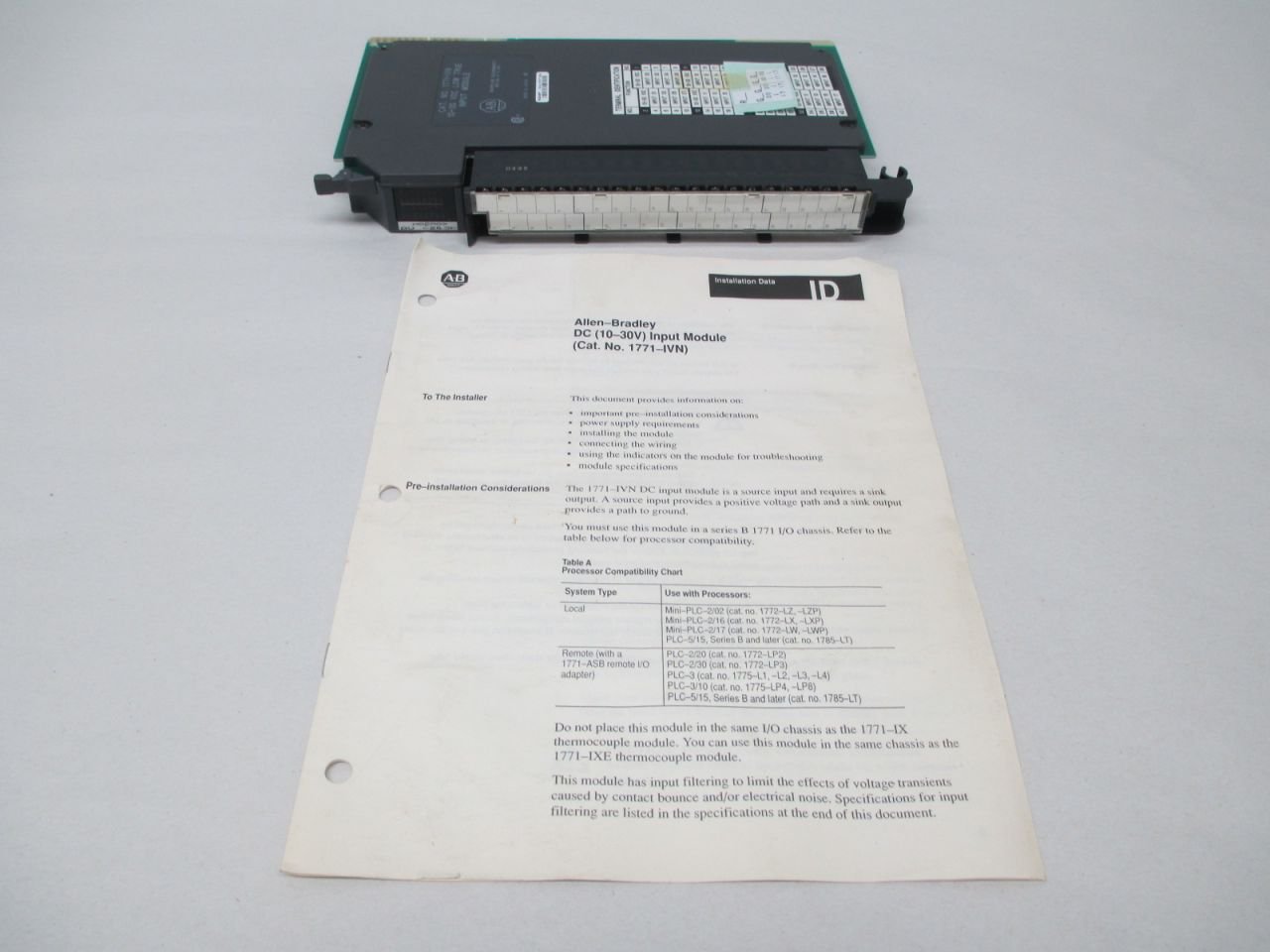 Allen-Bradley 1771-IVN Low True Input Module !: Amazon.com: Industrial ...