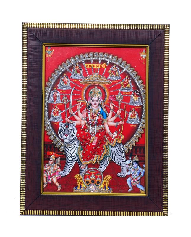 Subhash Pushtak Durga maa Wooden Photo Frame | Hindu Bhagwan Devi Devta ...