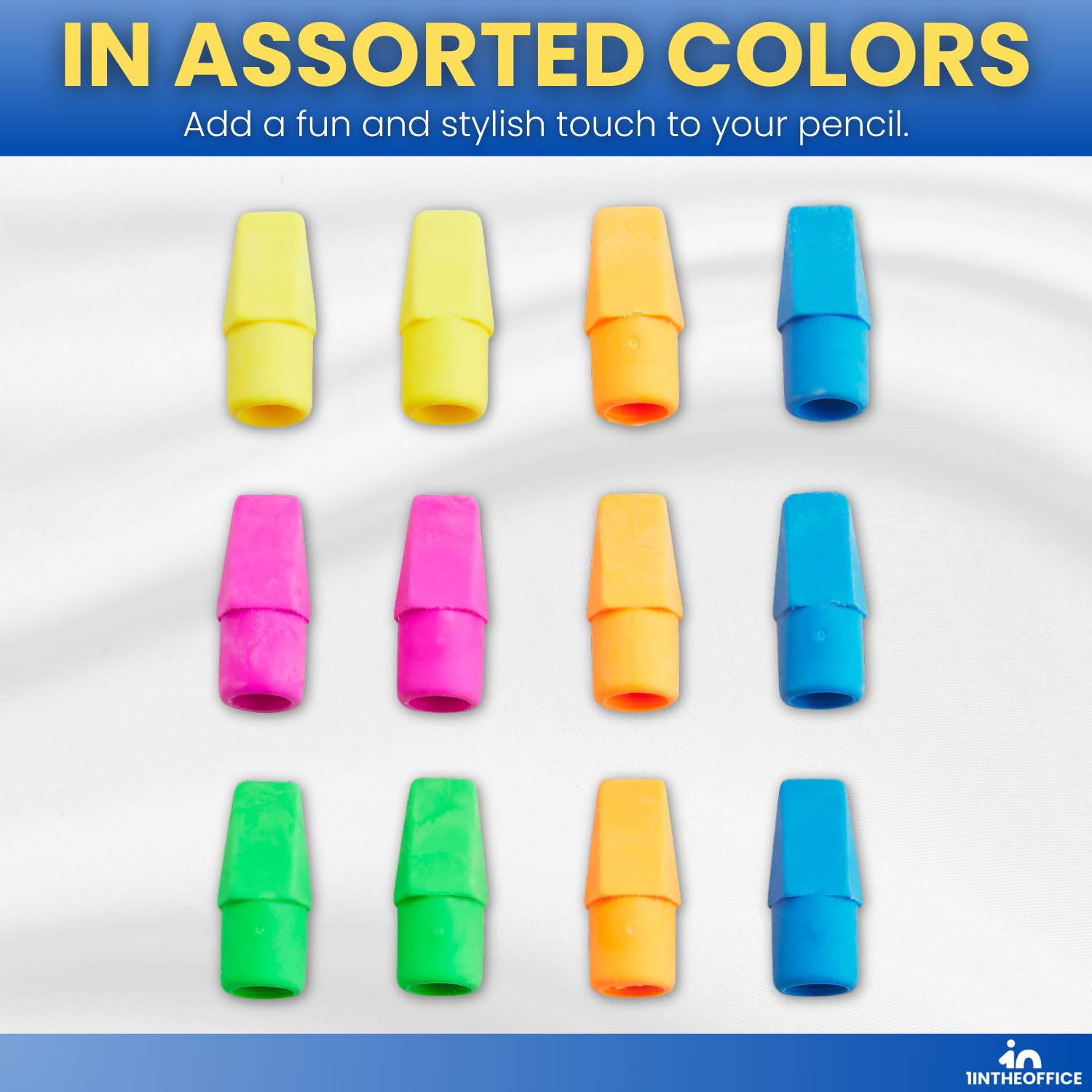 Snapklik.com : 1InTheOffice Pencil Cap Erasers, Assorted Colors ...