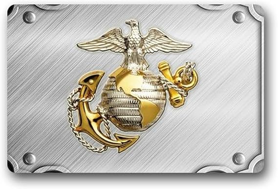 Amazon.com: DENSY Door Mats USMC Marine Corps Metal Pattern & Anchor ...