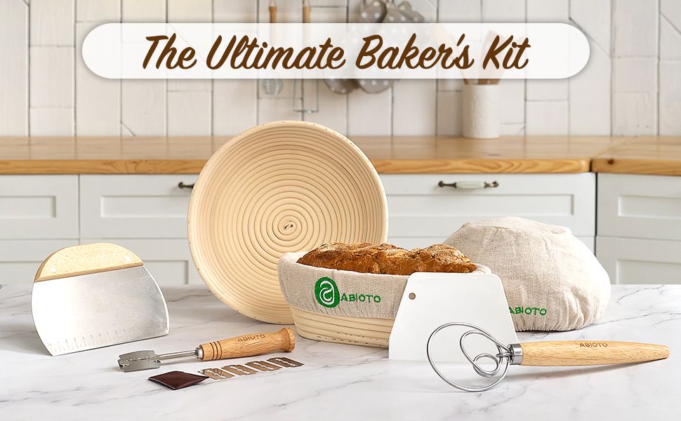Watch Sourdough Bread Baking Supplies and Proofing Basket Set of 2 on ...
