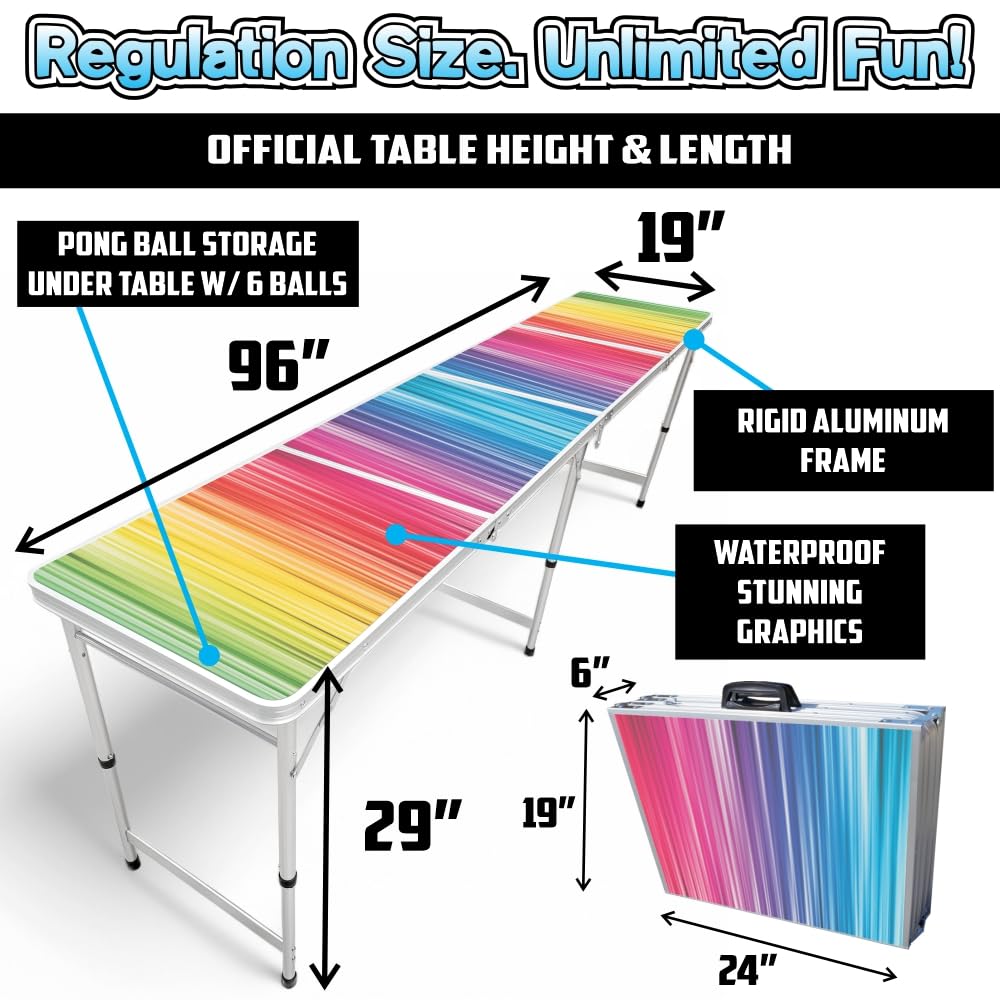 Snapklik.com : Standard 8-Foot Folding Pong Table w/HEXCUPs