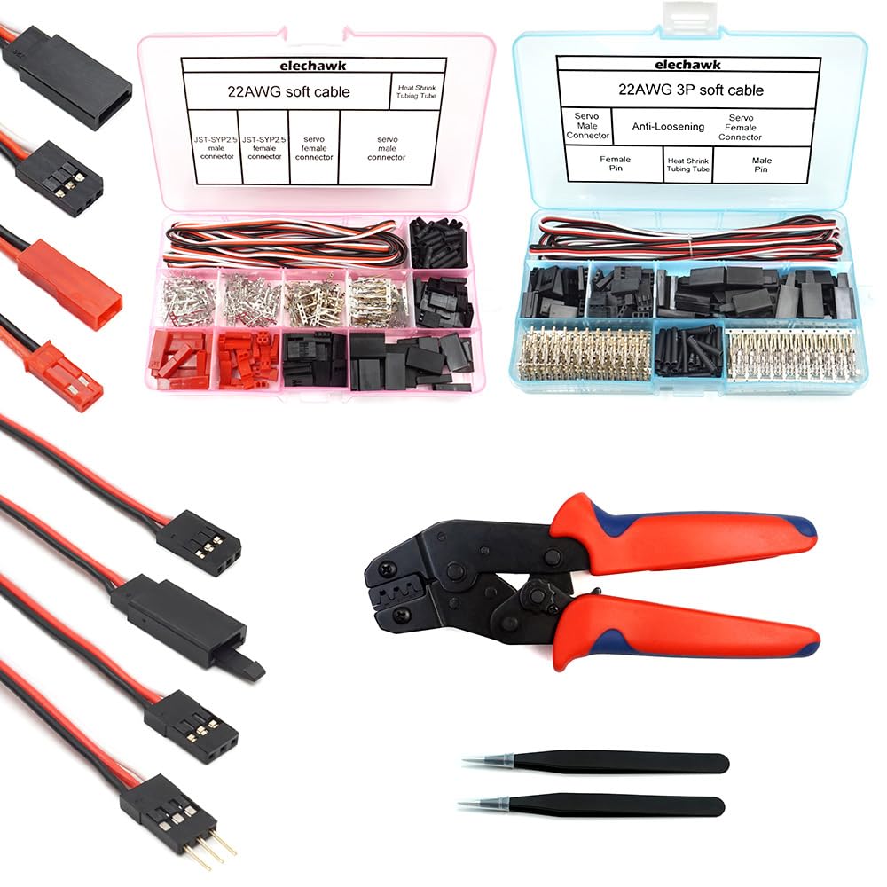 Amazon.com: 70 Sets Servo Connector Male Female Plug Crimp Pin Cable ...