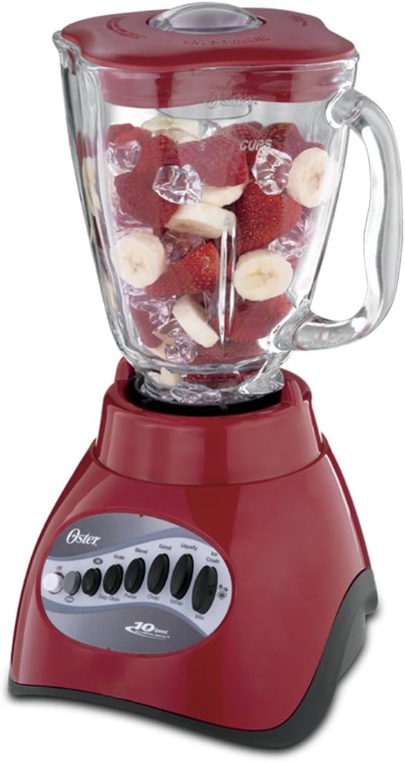 Amazon.com: Oster 006831-000-000 6831 10 Speed 5-Cup Blender, Red ...