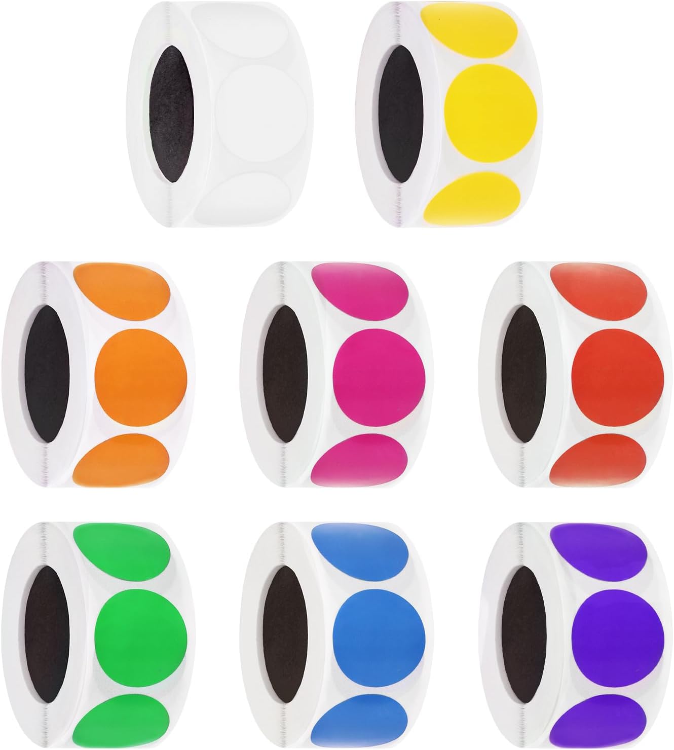 Tanstic 8Pcs Colored Dot Stickers, 1 Inch Circle Dot Stickers, Round ...
