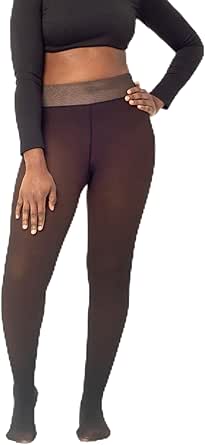 Melanin Fleece Tights |Translucent Sheer Fleece Lined Tights All Skin ...