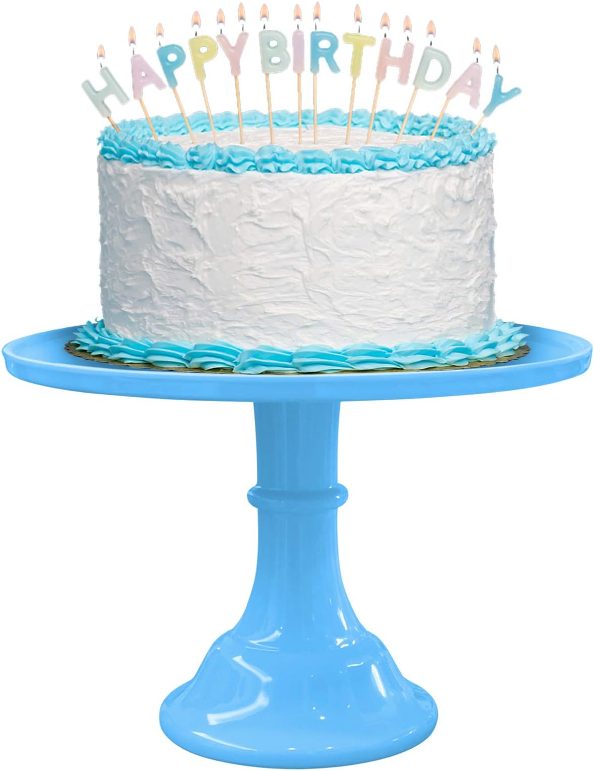 Amazon.com: Set of 3 Blue Cake Stands, QENUIITEA Metal Round Cake ...