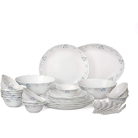 Buy Cello Imperial 33 Pc Opalware Dinner Set (Dainty Blue) Online at ...