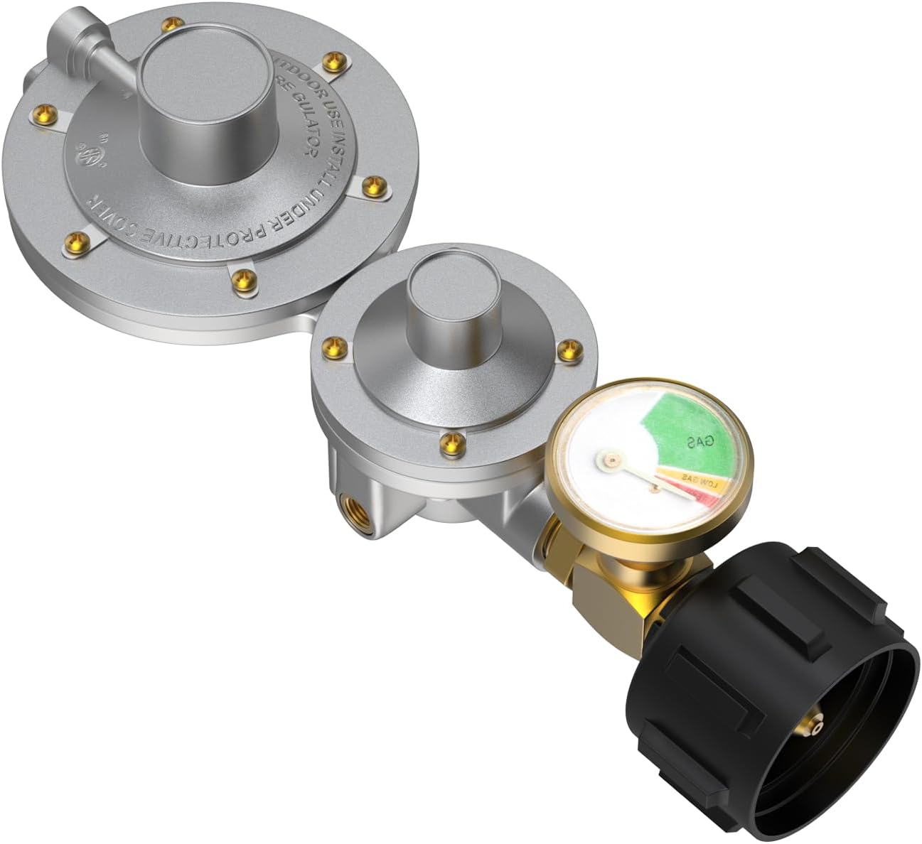 Amazon.com : BMMXBI Two-Stage Propane Regulator Horizontal with Gauge ...