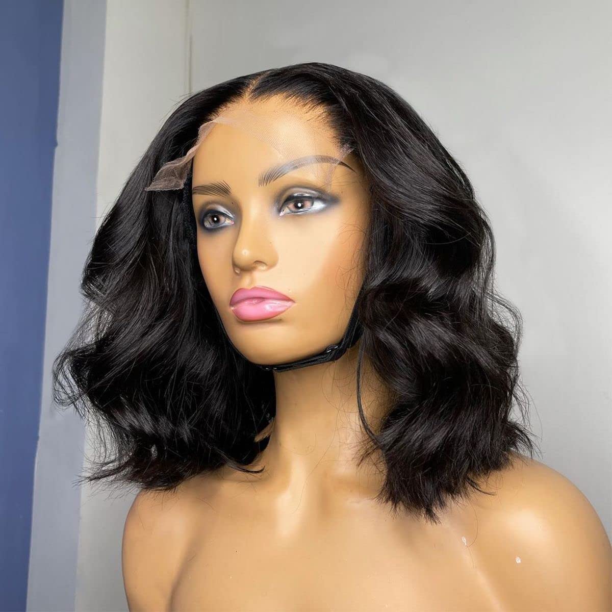 Amazon.com : BEEOS Full Lace Human Hair Wig 12 Inch Body Wave Wigs ...