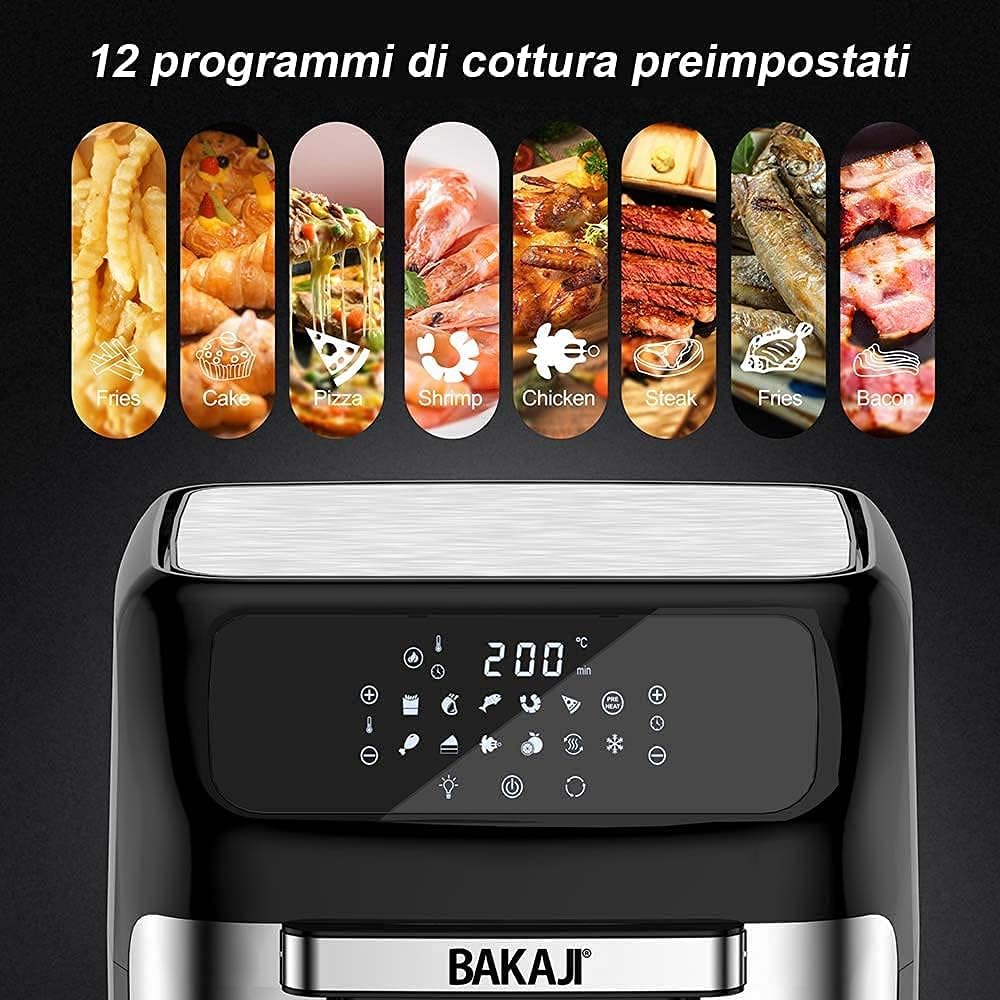 Bakaji 12L Digital Air Fryer Instruction Manual, Model HU-XI-170